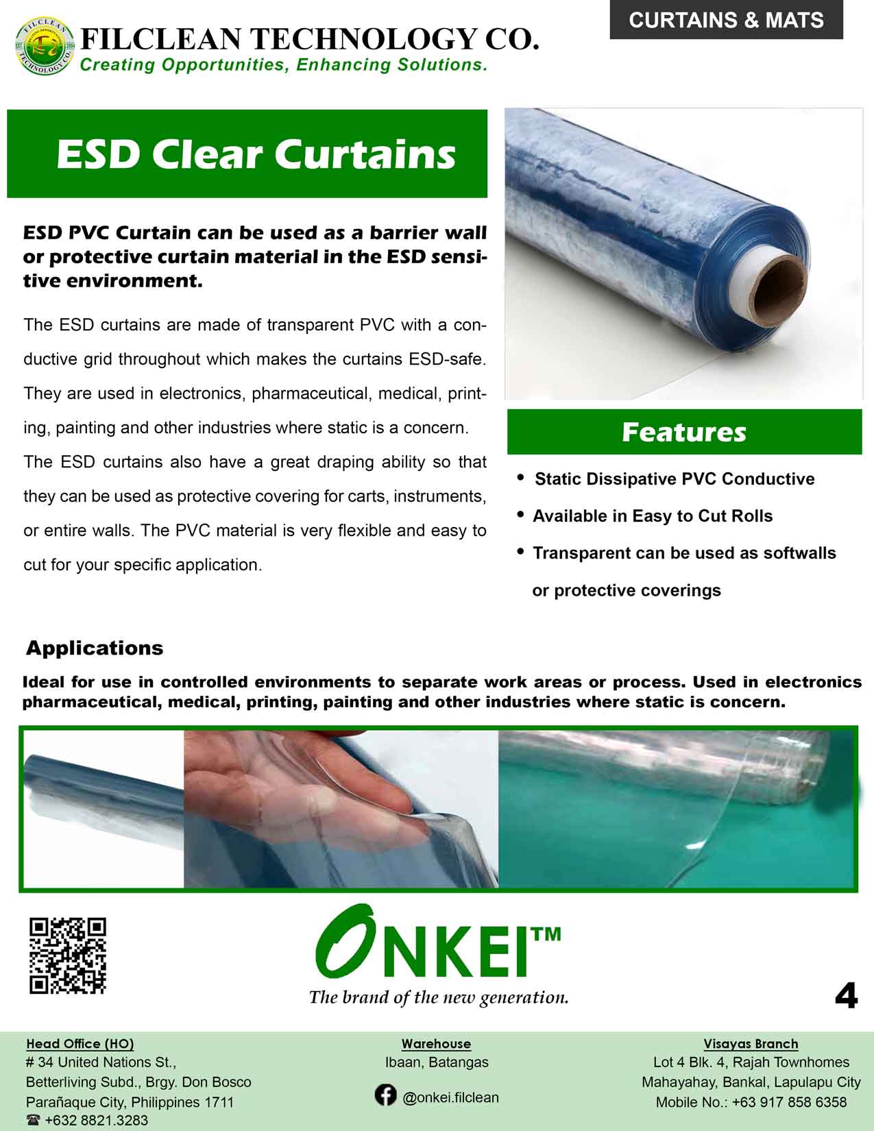 ONKEI ESD Clear Curtain - Filclean Technology